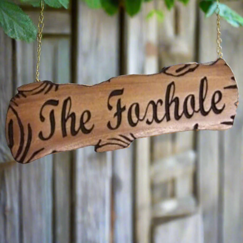 Wood Carved Log Sign Designed Just for you - ohyeafab llc