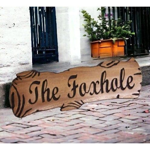 Wood Carved Log Sign Designed Just for you - ohyeafab llc