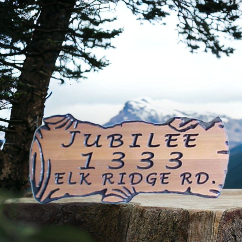 Wood Carved Log Sign Designed Just for you - ohyeafab llc
