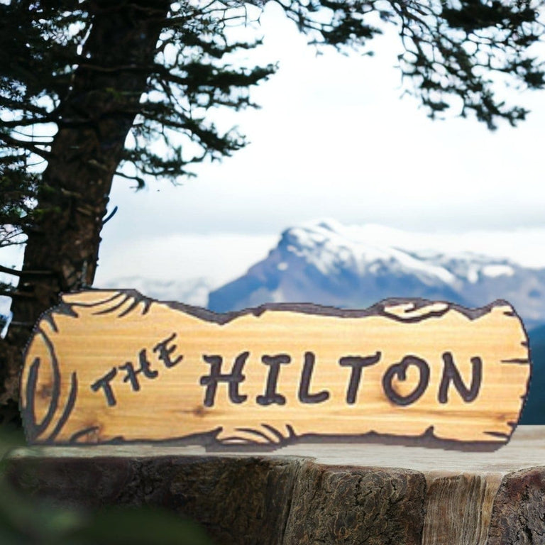 Wood Carved Log Sign Address Home Ranch RV Camping Signs – ohyeafab llc